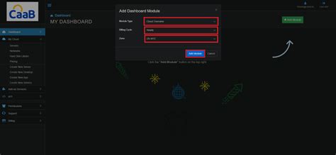 Create Module In Dashboard My Cloud Caab