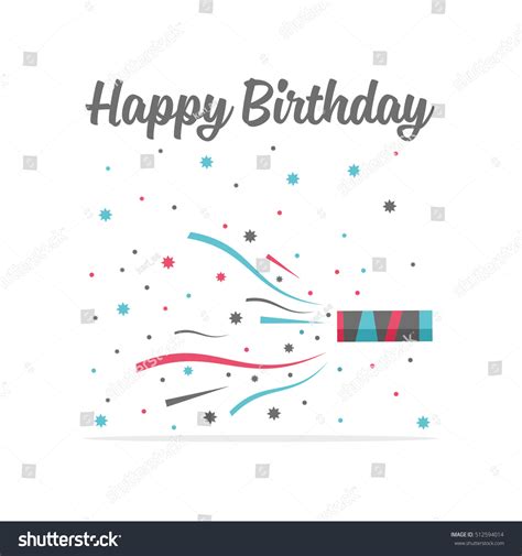 Exploding Party Popper Confetti Streamer Vector Vector De Stock Libre De Regalías 512594014