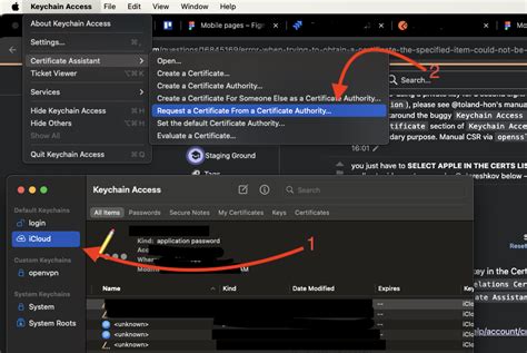 Ios Error When Trying To Obtain A Certificate The Specified Item Could Not Be Found In The