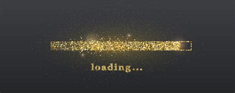 Gold Load Progress Bar Glowing And Glittering Vector Image