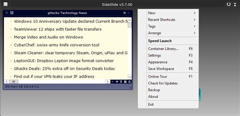 SideSlide Powerful Desktop Widget For Windows GHacks Tech News