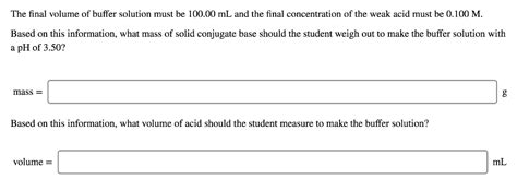 Solved The Weak Acid To Make The Buffer Is Formic Acid Chegg Com