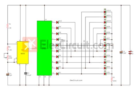 LED Light Sequencer Circuits ElecCircuit Com