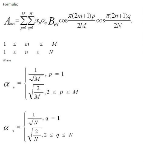 2 D Inverse Discrete Cosine Transform Image Processing