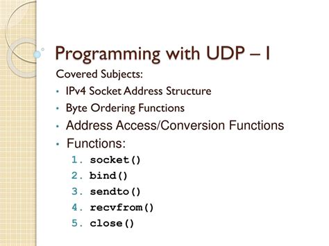 PPT Programming With UDP I PowerPoint Presentation Free Download ID