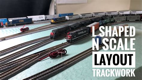L Shaped N Scale Layout Track Work Youtube
