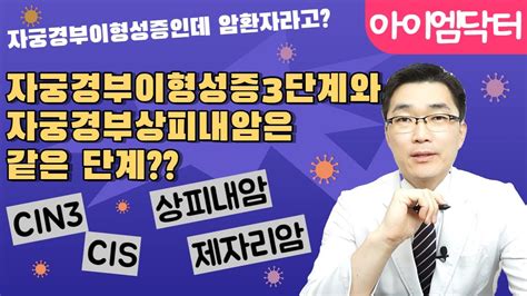 자궁경부이형성증 3단계 Cin3 로 진단되었는데 암환자로 등록되었다고요 상피내암 제자리암 Cis 3단계 상피내종양 등 비슷하지만 다른 용어들 정확한 의미는