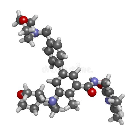 Tazemetostat Cancer Drug Molecule 3d Rendering Stock Illustration