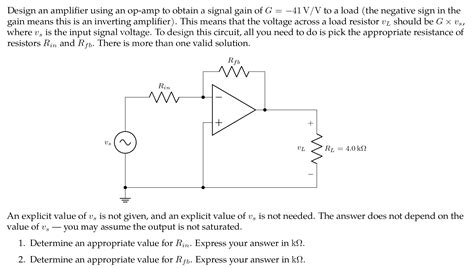 Design An Amplifier Using An Op To Obtain A Signal Gain Of G