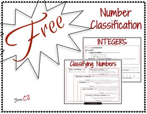 Number Classification Charts Free By Cjs Teaching Tools Tpt Number Classification Charts Free By Cjs Teaching Tools Tpt