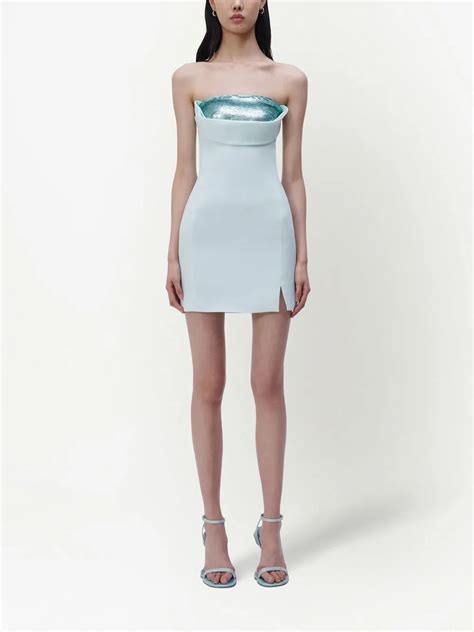 Simkhai Vandi Strapless Dress Blue Farfetch Tr