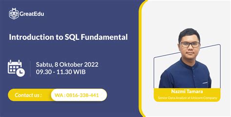 Tiket Introduction To Sql Fundamental Harga Promo