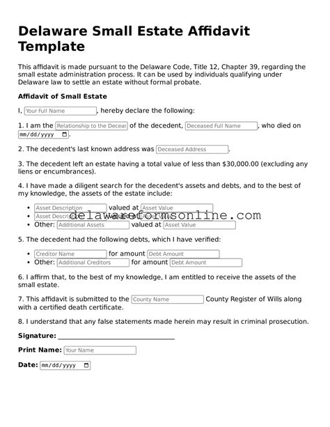 Make A Valid Delaware Small Estate Affidavit With Our Printable Template