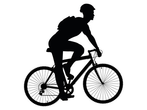 Black Silhouette Set Of Cycling Bicycle Silhouettes 21359342 Vector Art
