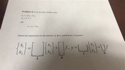 Solved Problem 3 Given The State Variable Model 2x 3x