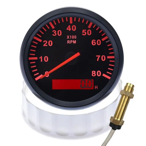 8k 보트 타코미터 마린 타코 미터 게이지 Lcd 시간 측정기 8000 Rpm 85mm 자동차 타코미터 디젤 엔진 Rpm 게이지 12v24v회전 속도계 Aliexpress