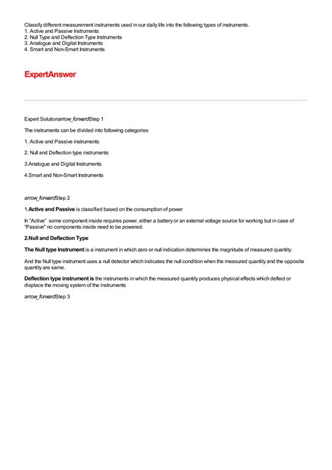 solution solution for classify different measurement instruments used