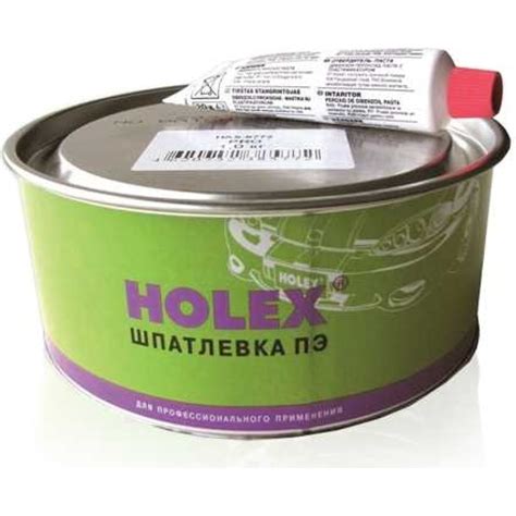 Полиэфирная шпатлевка эластичная со стекловолокном HOLEX BLACK 1,8 кг ...
