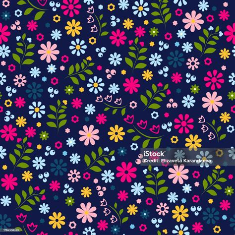 작은 추상 꽃에 아름 다운 꽃 패턴입니다 작고 화려한 꽃입니다 꽃 완벽 한 배경입니다 스톡 패턴 0명에 대한 스톡 벡터 아트 및 기타 이미지 Istock