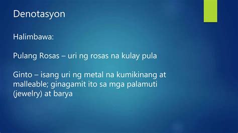 Konotasyon At Denotasyon Pptx