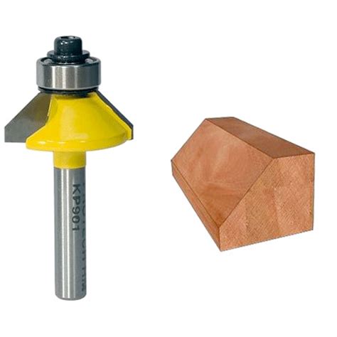 ROUTER BIT CHAMFER 1 X 3 8 1 4 SHANK 45 ANGLE TCT Fowkes Bros