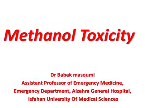 Methanol Toxicity