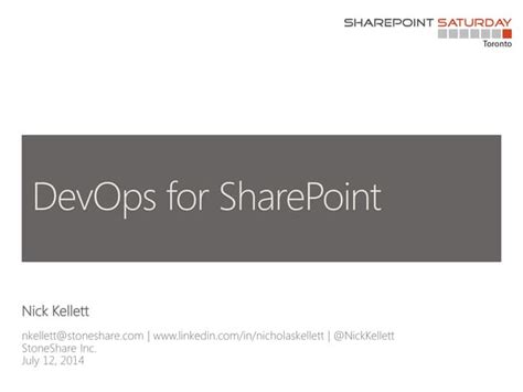 Devops For Sharepoint What Why How Pptx
