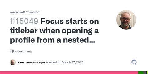 Focus Starts On Titlebar When Opening A Profile From A Nested Dropdown Entry · Issue 15049
