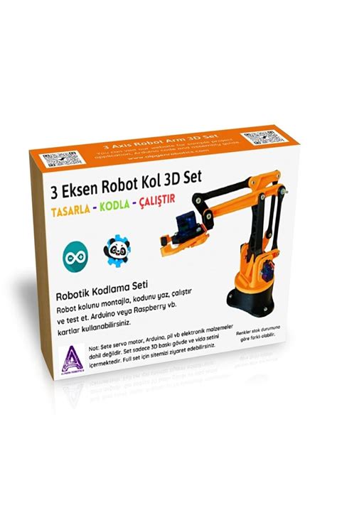 Arduino Projeleri Dıy Arduino 3 Eksen Robot Kol 3d Parça Seti