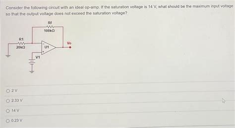 Solved Consider The Following Circuit With An Ideal Op Chegg