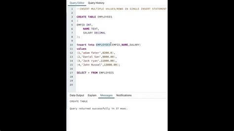 How To Insert Multiple Rows In Sql Postgresql Sqlserver Sqlquery Youtube