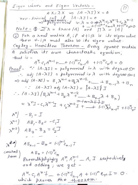 Cayley Hamiltons Theorem Pdf