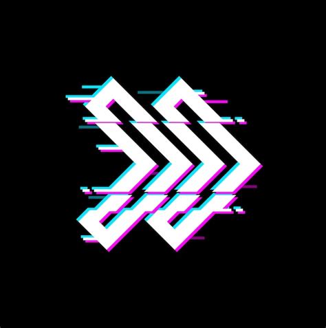 Premium Vector Arrow Pointer Glitch Effect Jump Forward Button