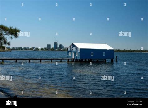 A View Of The Crawley Edge Boatshed Also Known As The Blue Boat House