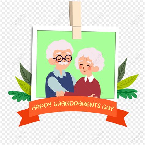 조부모 일본 일러스트 Baoli 만화 사진 프레임행복했어카드 Png 일러스트 무료 다운로드 Lovepik