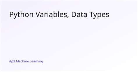 Python Variables Data Types And Operators Core Concepts