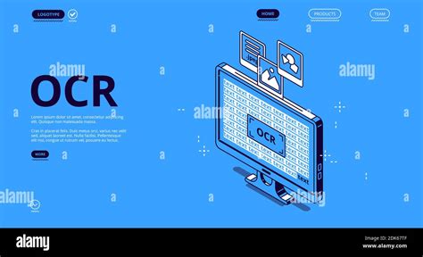 Optical Character Recognition Ocr Isometric Landing Page Electronic Conversion Handwritten