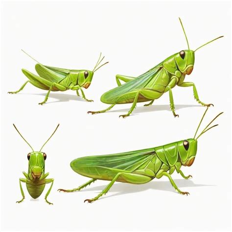 A Grasshopper Is Sitting On A White Background With The Words Grasshopper Premium Ai Generated