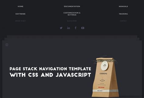 Page Stack Navigation Template With Css And Javascript