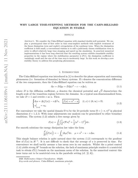 why large time stepping methods for the cahn hilliard equation is