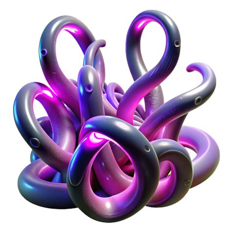 Magnificent Creative Abstract 3d Render Glowing Intertwined Tubular