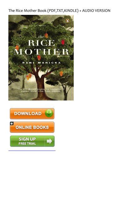 E Book Download The Rice Mother By Rani Manicka Txtpdfepub