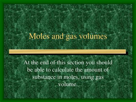 PPT Moles And Gas Volumes PowerPoint Presentation Free Download ID 5103852