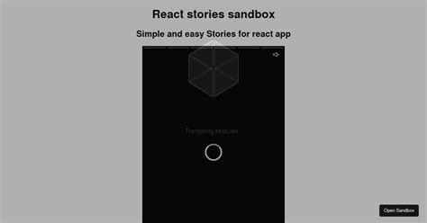 React Stories Forked Codesandbox