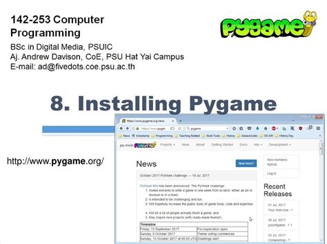 pygame presentation tutorial introduction to pygame by richard jones