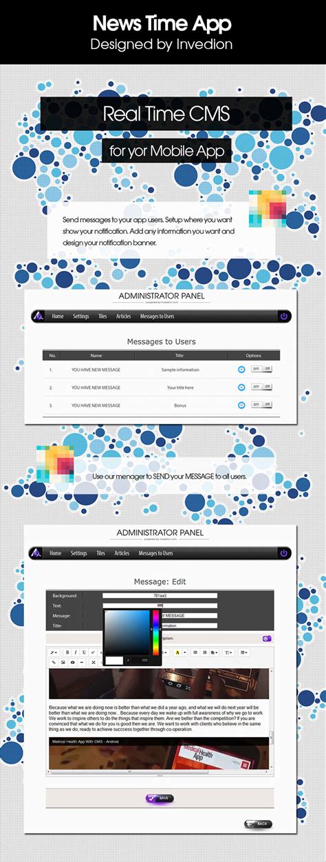 news app with cms and push notifications android by invedion codecanyon