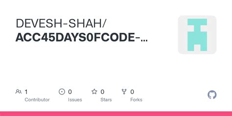 Github Devesh Shahacc45days0fcode 2023