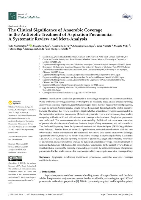 Pdf The Clinical Significance Of Anaerobic Coverage In The Antibiotic