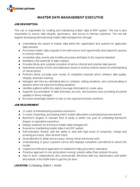 master data management executive pdf data enterprise resource