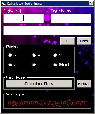 Kalkulator Sederhana Dengan Visual Basic Blog Room